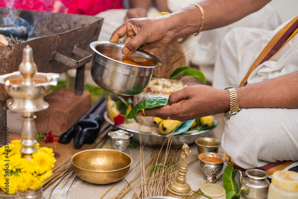 Religious rituals, traditional Hindu wedding , South India Stock Photo ...