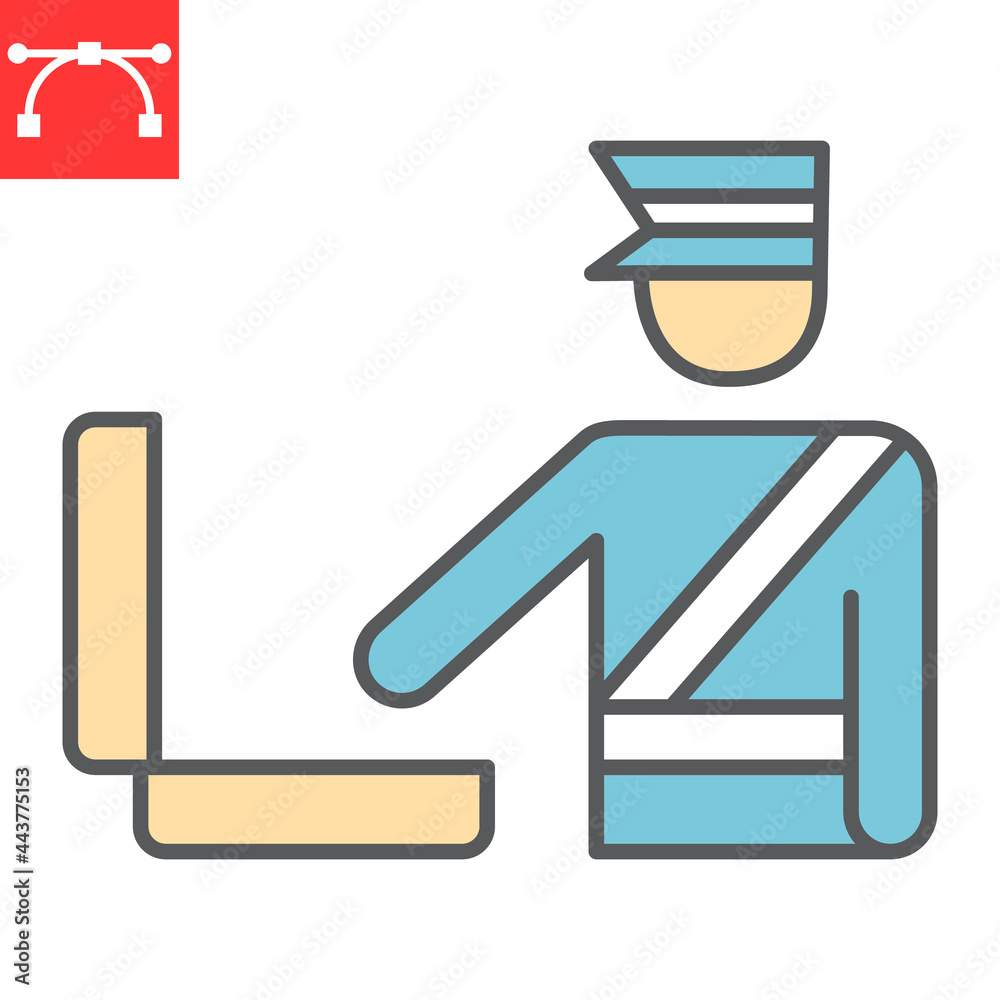 Customs inspection color line icon, security checkpoint and airport ...