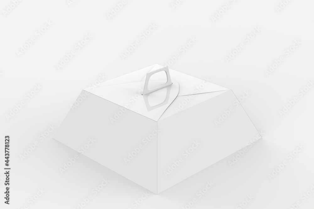 Pyramid hard Paper Box Mockup isolated on white background. 3d ...