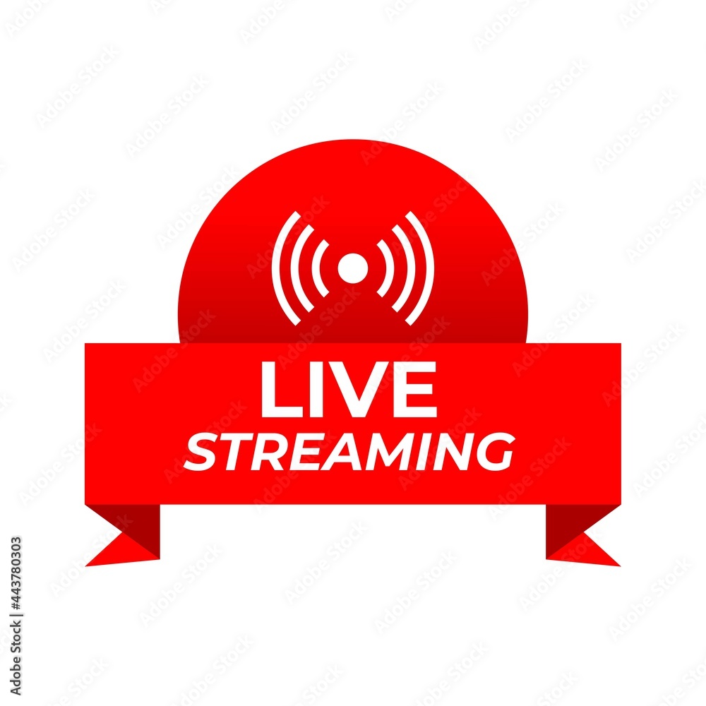 Live Streaming Icon, Badge, Emblem for broadcasting or online tv stream ...
