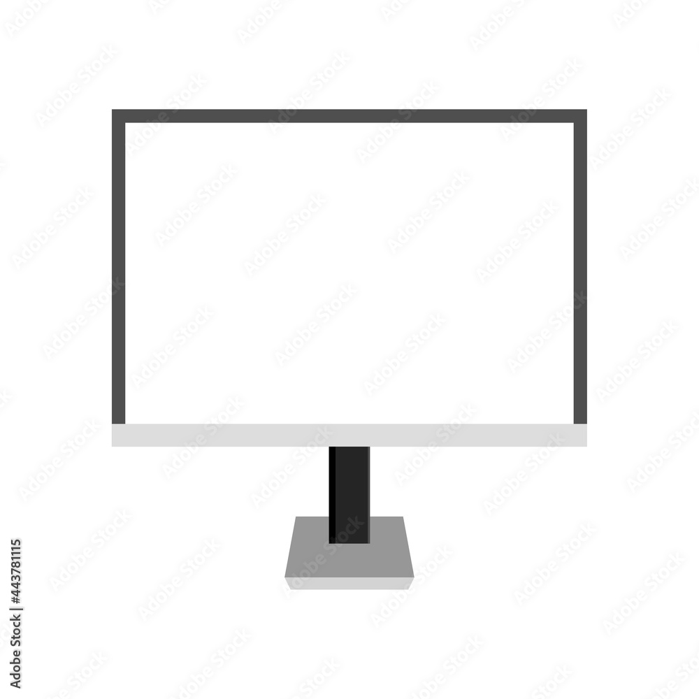 Realistic computer display isolated on transparent background. Vector ...