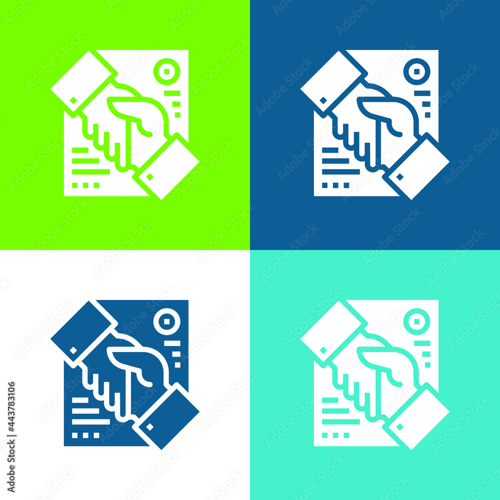 Agreement Flat four color minimal icon set Stock Vector | Adobe Stock