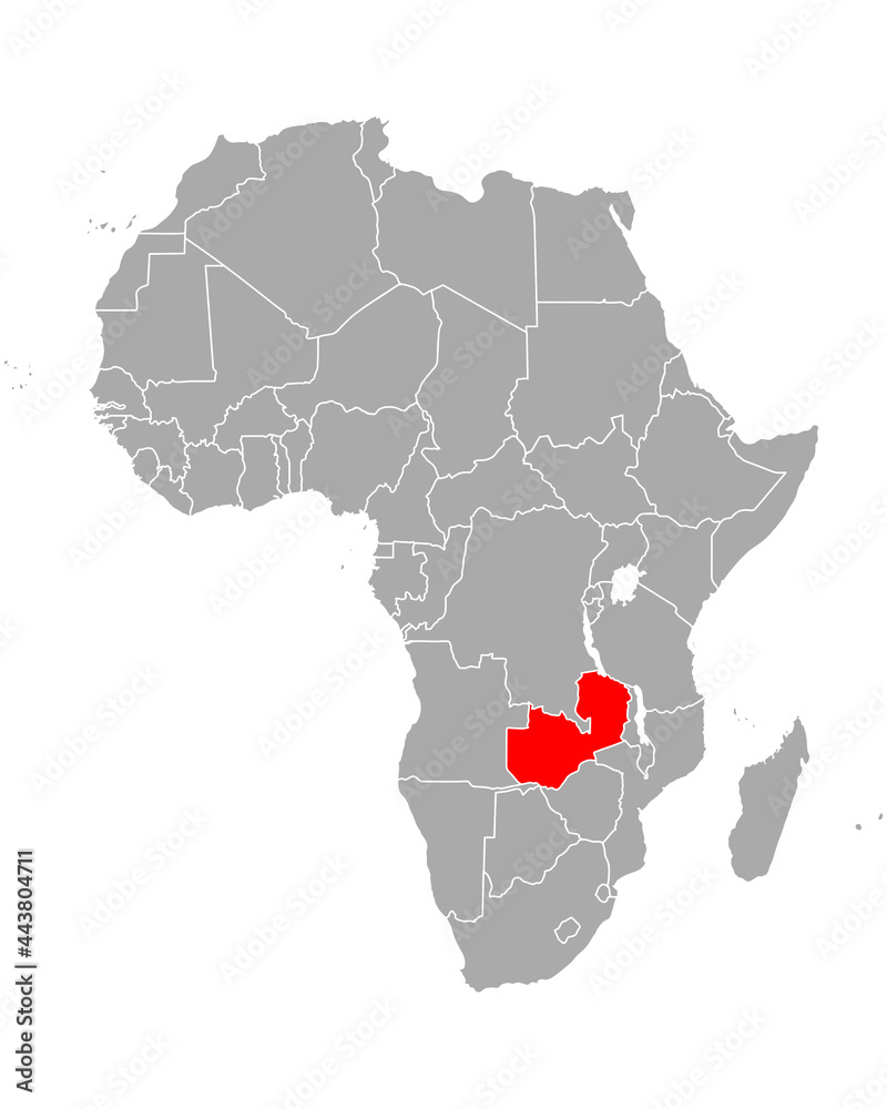 Karte von Sambia in Afrika Stock Vector | Adobe Stock