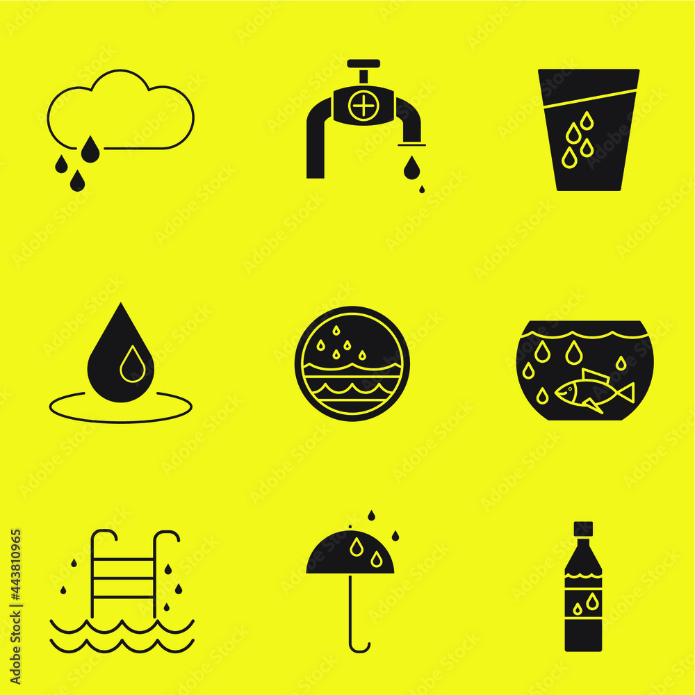 water icon. water set symbol vector elements for infographic web. Stock ...