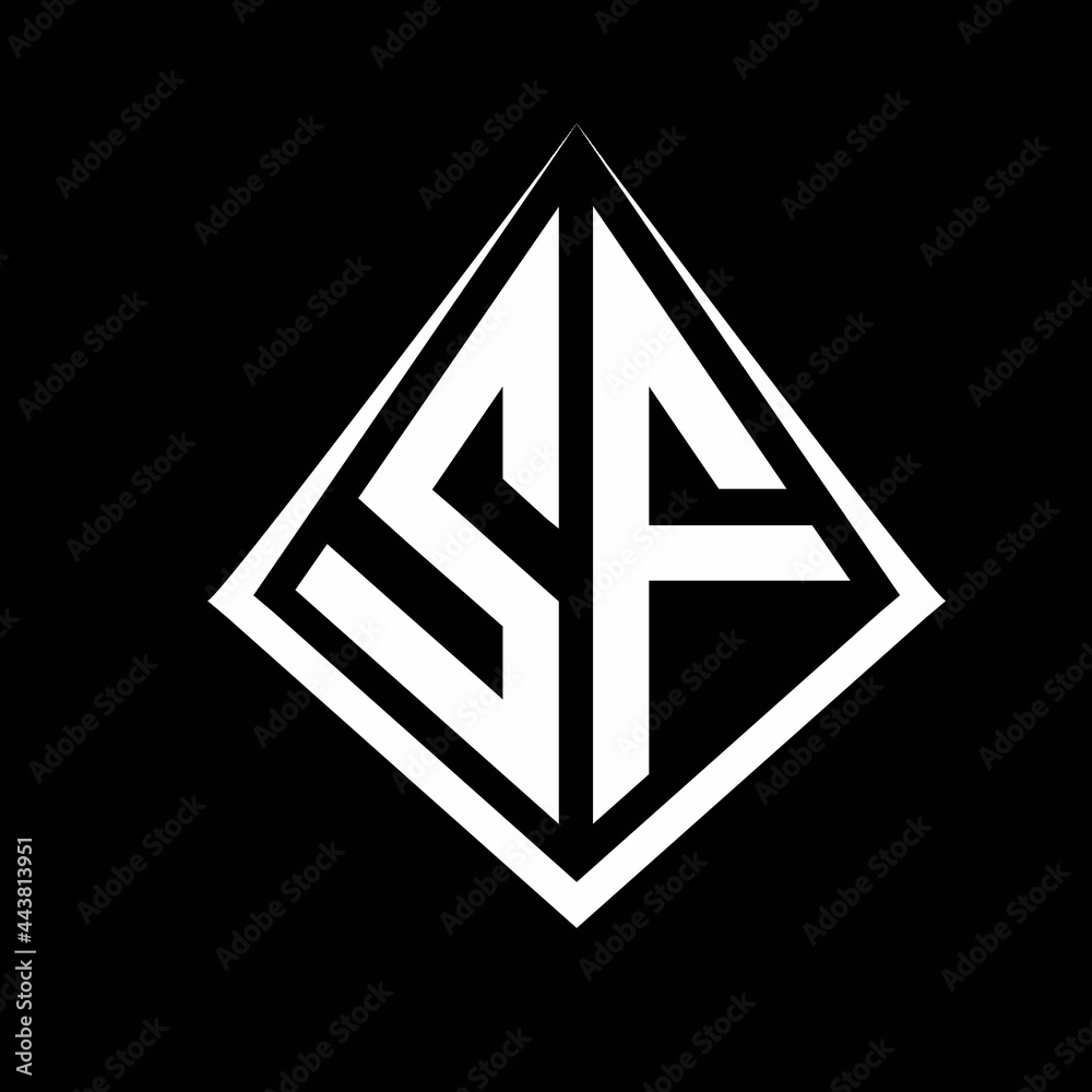 SF logo letters monogram with prisma shape design template Stock Vector ...