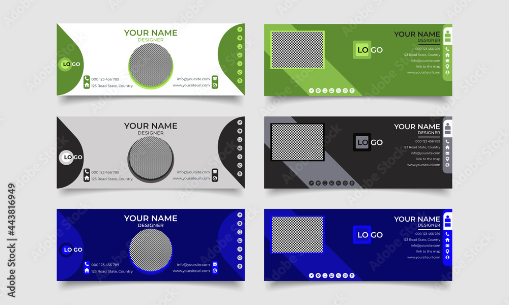 Business card templates design. Business email signature template or ...