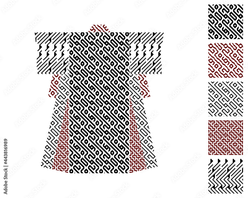 Set of Asian patterns seamless swatches. Indonesian batik design ...