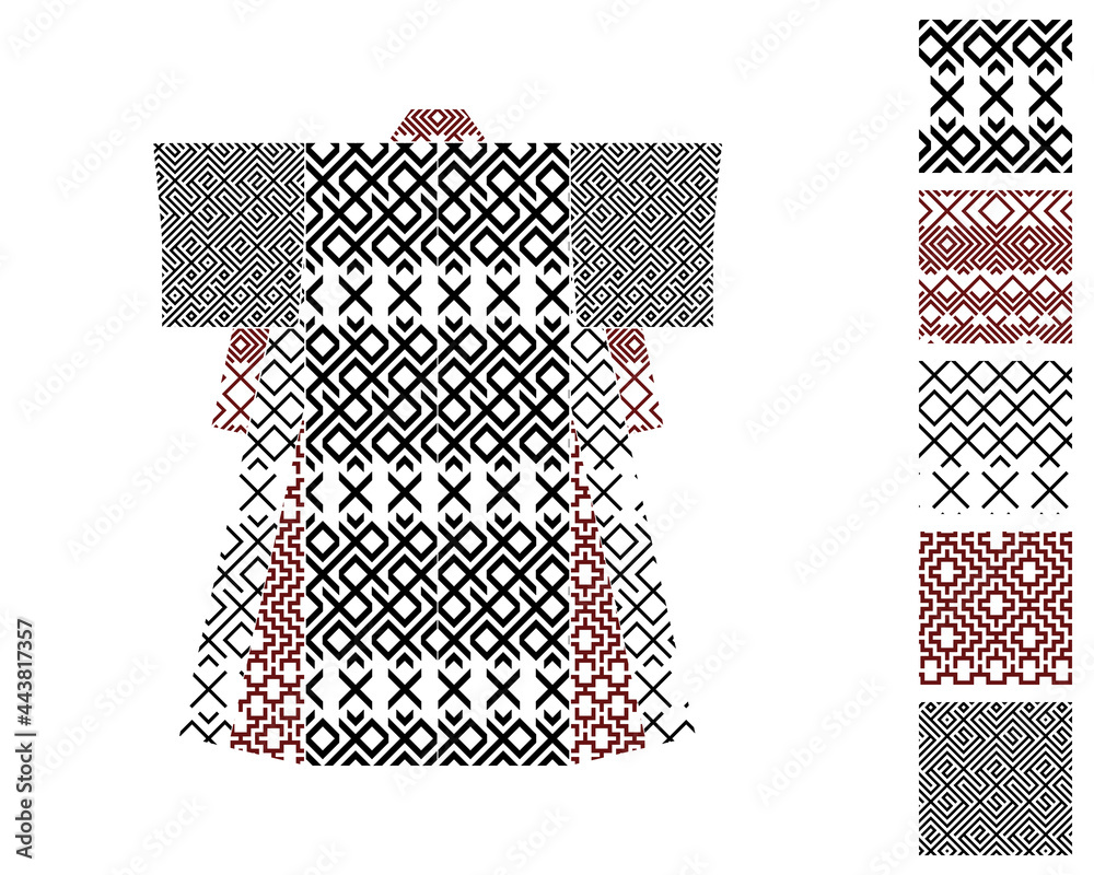 Set of Asian patterns seamless swatches. Indonesian batik design ...