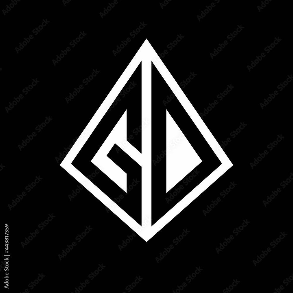 GO logo letters monogram with prisma shape design template Stock Vector ...