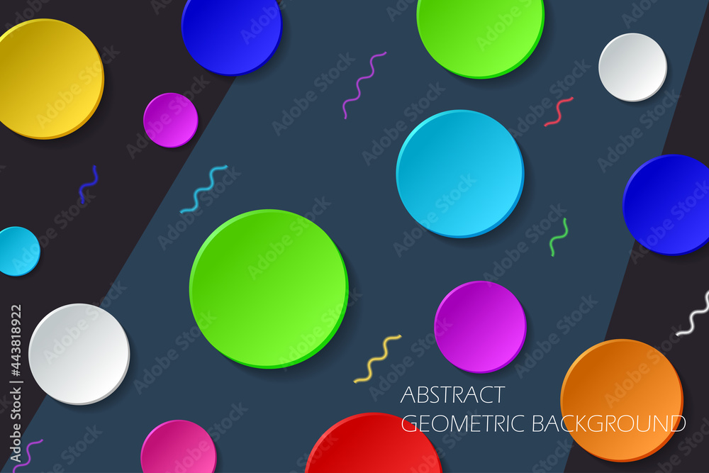 Abstract circle geometric background design with colorful circles and ...