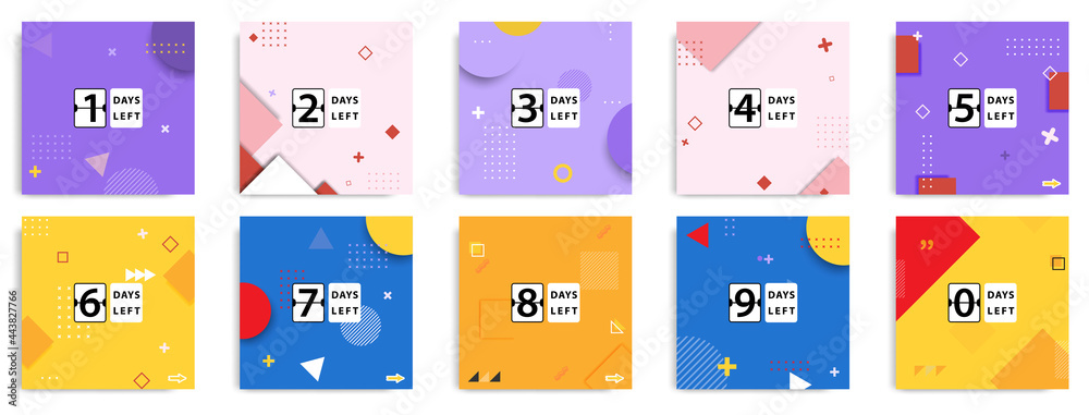 Social media template layout for counting down event post banner feed ...