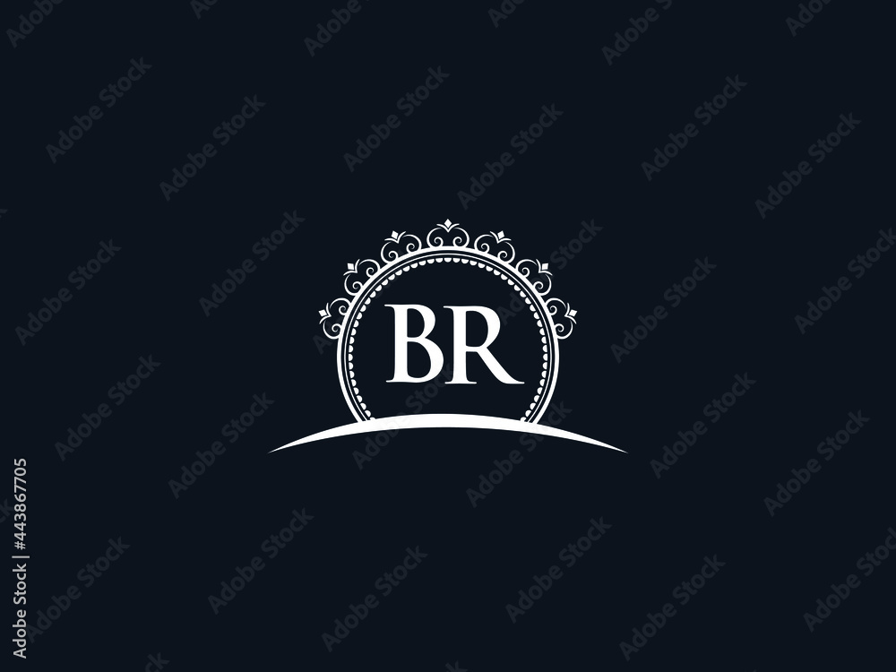 Luxury BR Letter, initial Black br Logo Icon Vector For Hotel Heraldic ...