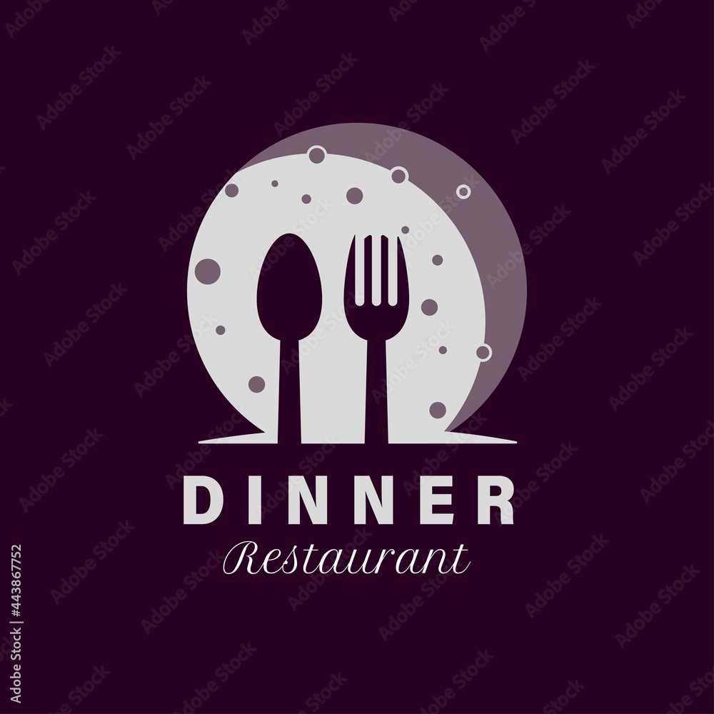 Simple Dinner Restaurant Logo. A simple logo icon with a combination of ...