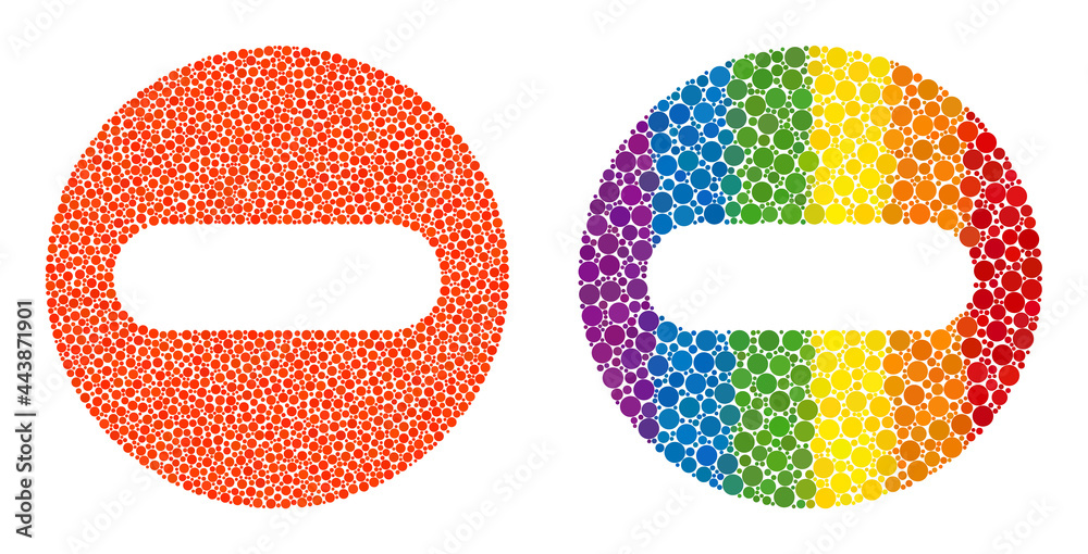 Remove collage icon of round dots in different sizes and rainbow ...