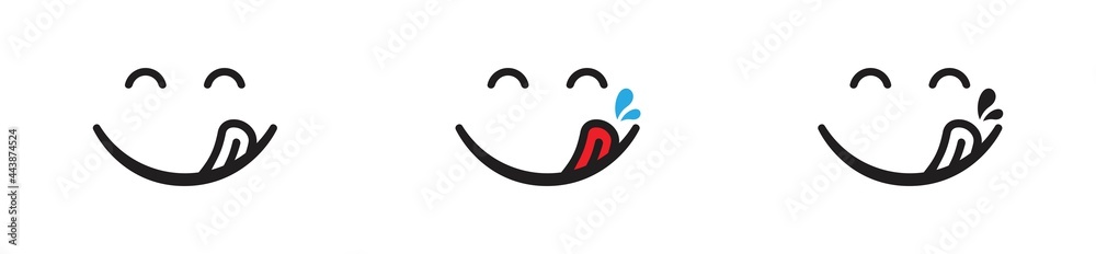 Yummy Face smile icon. delicious emoji, Vector illustration Stock ...
