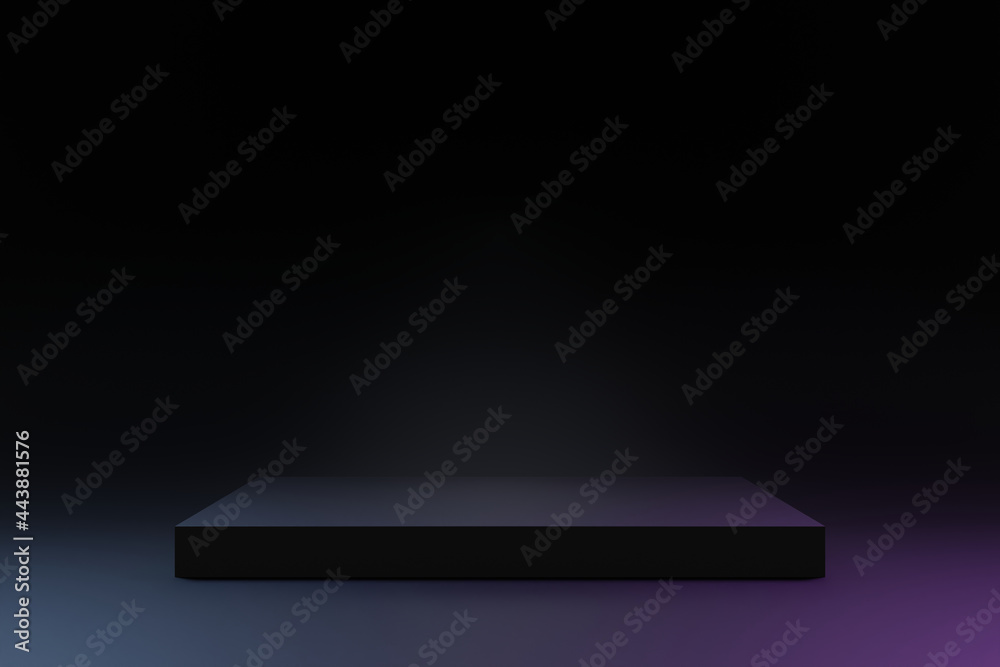 Simple blank luxury black gradient background with neon illuminate ...