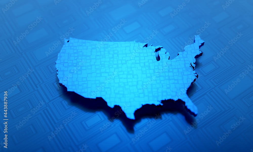 USA map technology background blue Stock Illustration | Adobe Stock