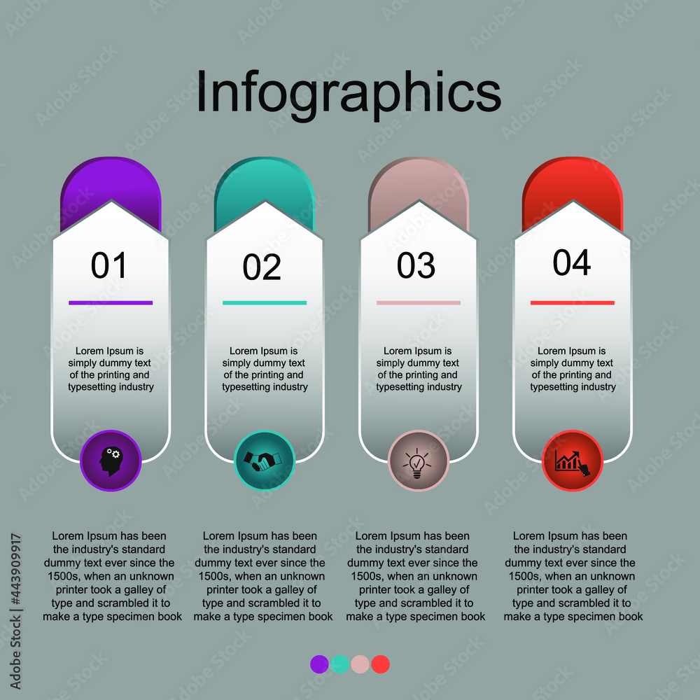 Business data visualization, infographics. Scheme of the process of ...