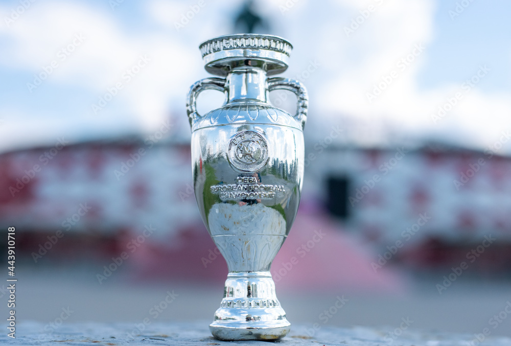 June 14, 2021, Moscow, Russia. European Football Championship Cup in ...