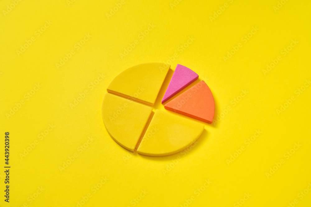 Yellow modern diagram with colored parts Stock Photo | Adobe Stock