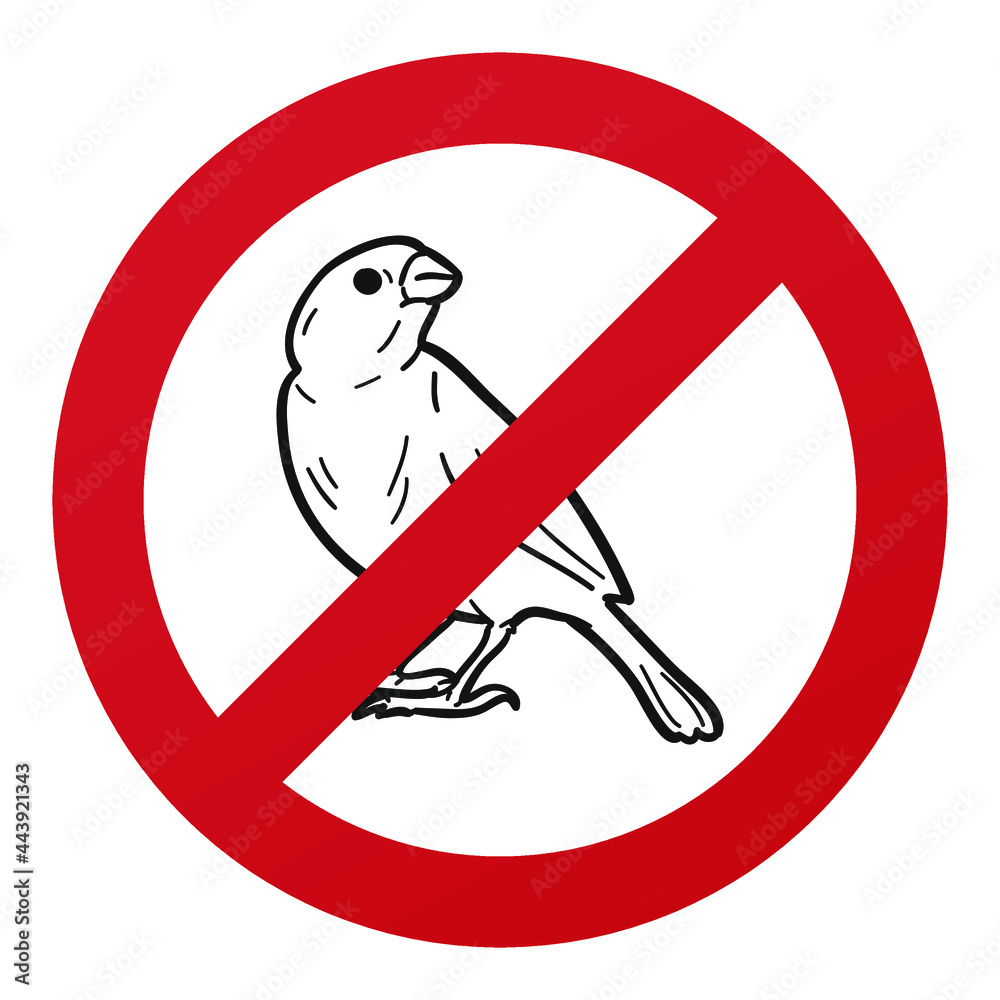 No Bird Symbol Isolated on White Background. Animal Vector Illustration ...