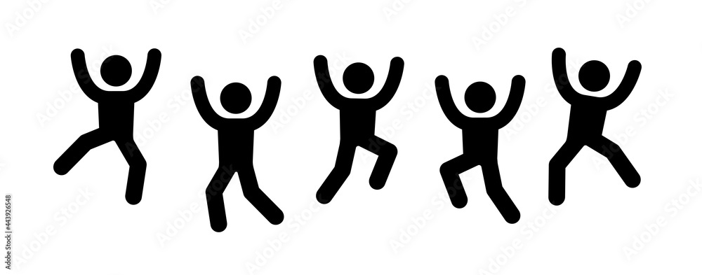Group of people jumping icon vector isolated on white background ...
