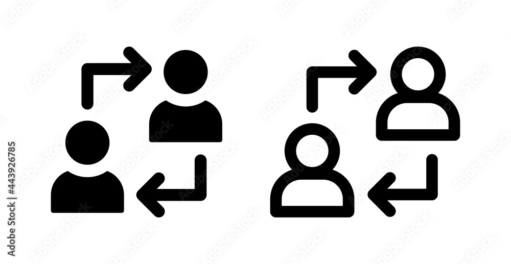 Changing user or person icon. Replace, switch, turnover symbol. Company ...