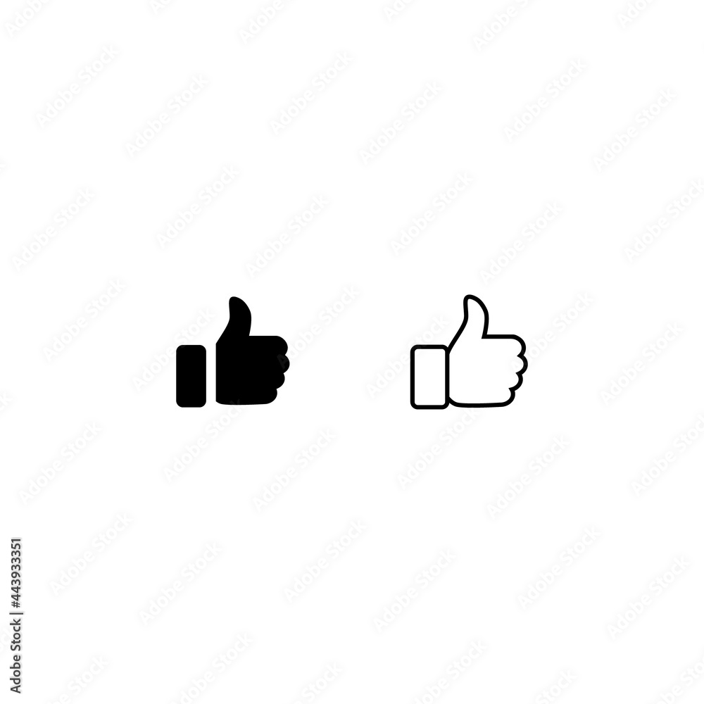 Like Icon Vector. Thumb Up Symbol Images Stock Vector | Adobe Stock