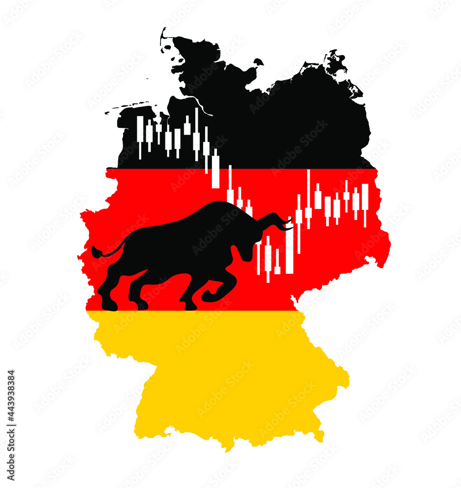 Germany economics vector illustration with flag of the Germany and ...