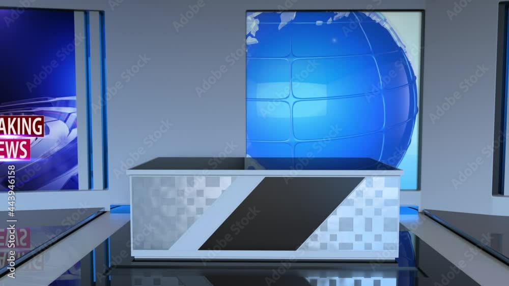 3D Virtual News Studio Background Loop Stock Video | Adobe Stock