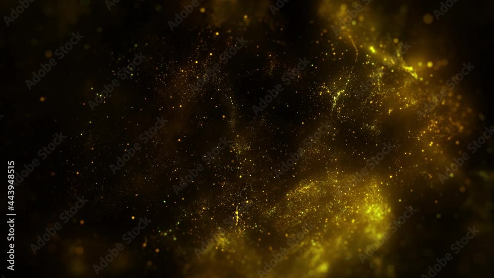 Particle gold dust flickering on black background. Gold Particles ...