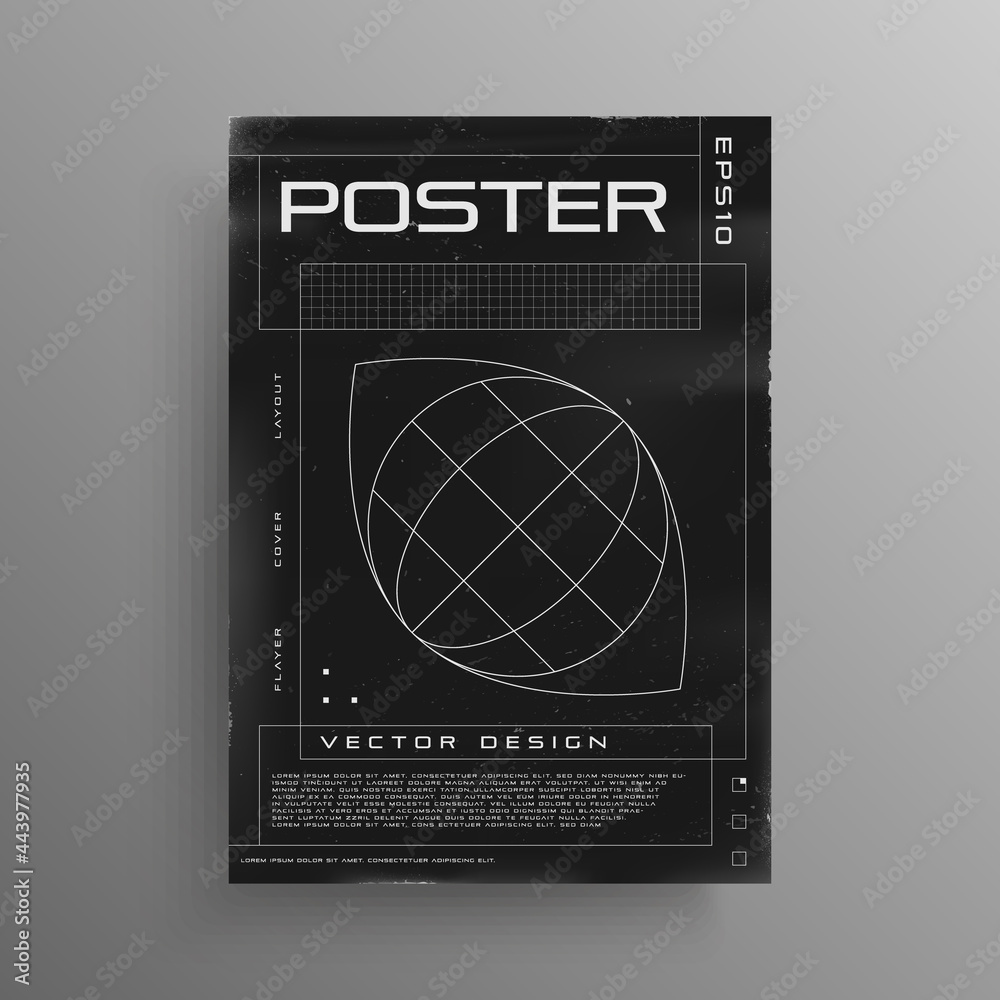 Retrofuturistic poster design with trendy cyber elements. Retro ...