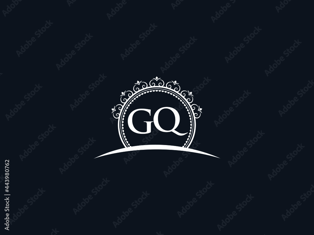 Luxury GQ Letter, initial Black gq Logo Icon Vector For Hotel Heraldic ...