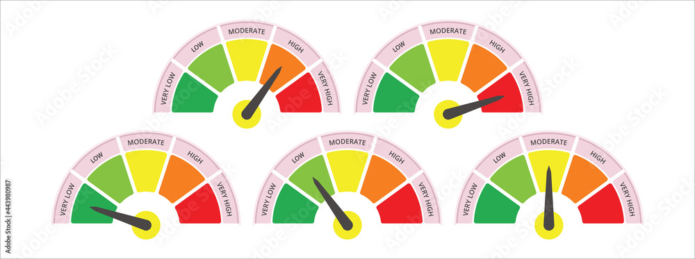 scale level measurement monitor display. level meter. five part level ...