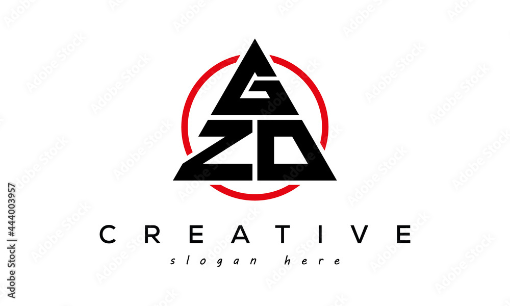GZO triangle letter logo with circle Stock Vector | Adobe Stock