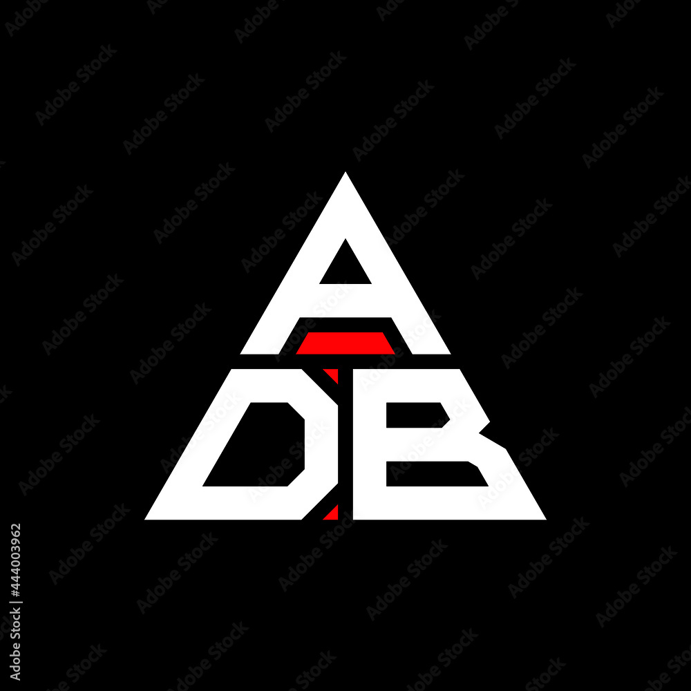 ADB triangle letter logo design with triangle shape. ADB triangle logo ...