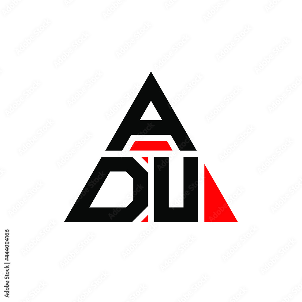ADU triangle letter logo design with triangle shape. ADU triangle logo ...