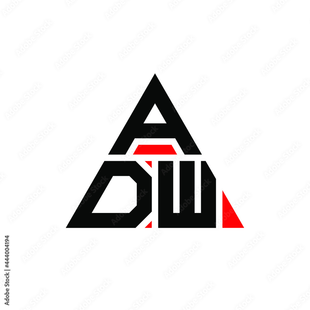 ADW triangle letter logo design with triangle shape. ADW triangle logo ...