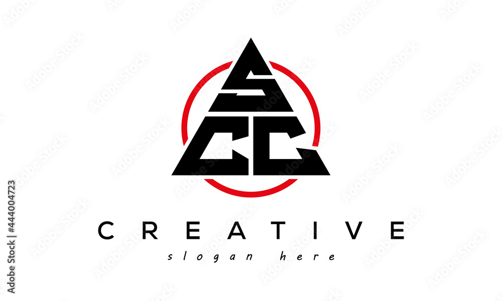 SCC triangle letter logo with circle Stock Vector | Adobe Stock