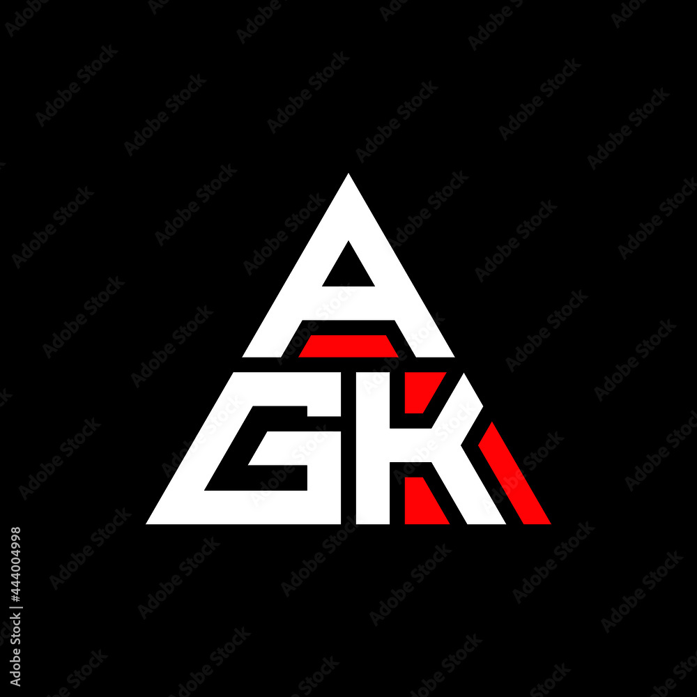AGK triangle letter logo design with triangle shape. AGK triangle logo ...