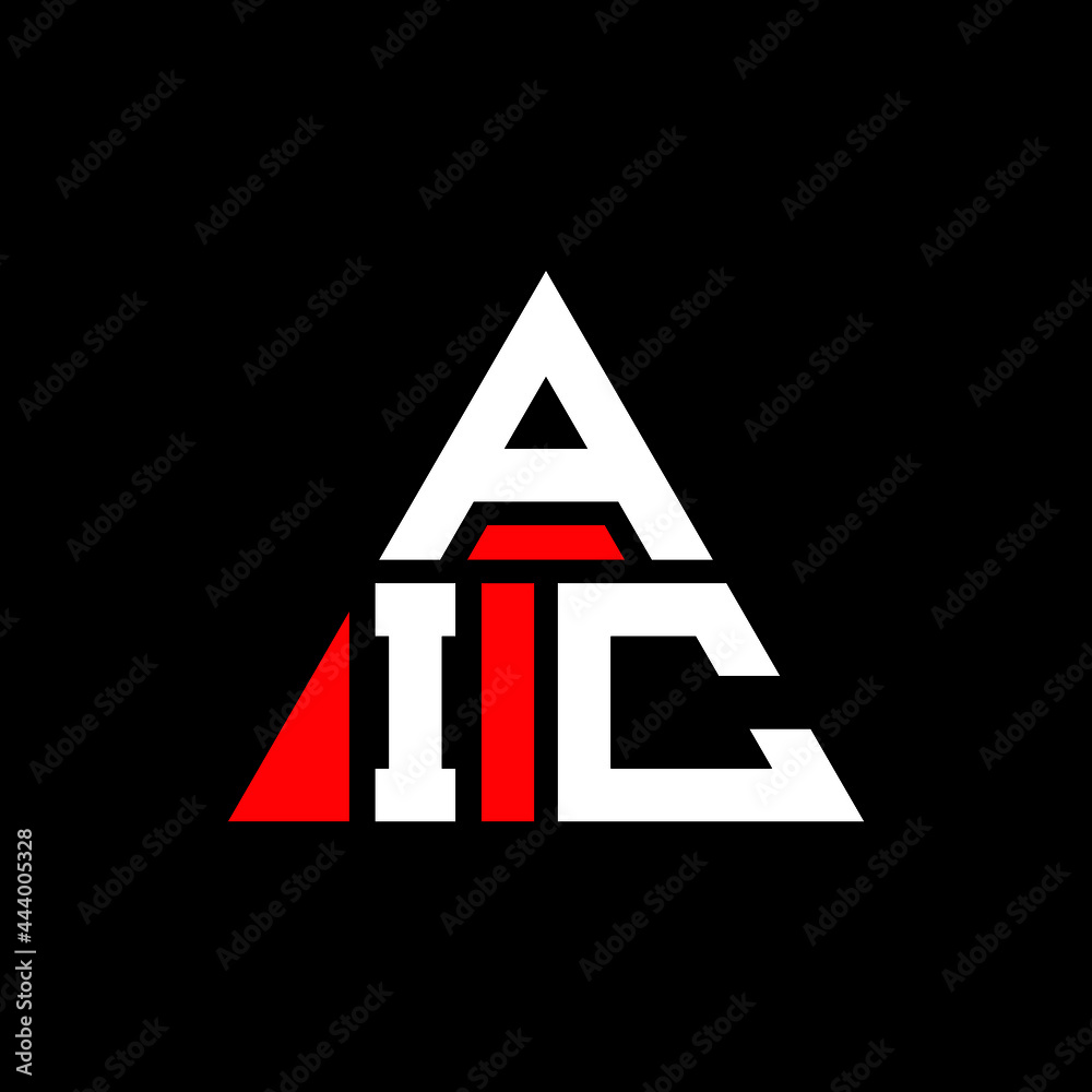 AIC triangle letter logo design with triangle shape. AIC triangle logo ...