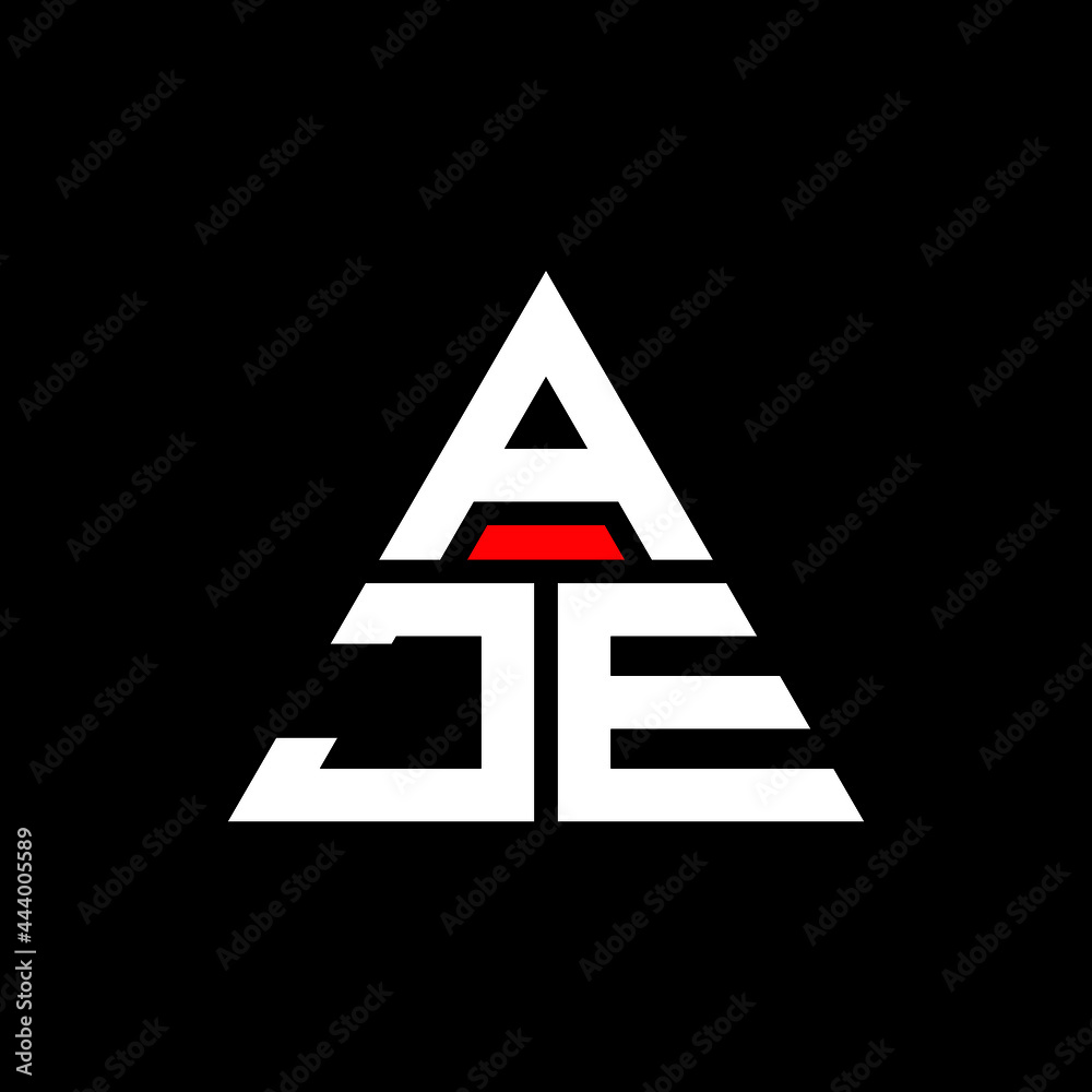 AJE triangle letter logo design with triangle shape. AJE triangle logo ...