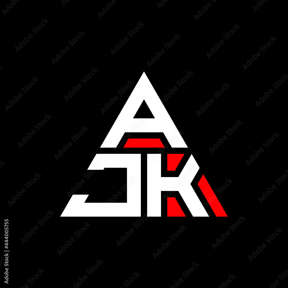 AJK triangle letter logo design with triangle shape. AJK triangle logo ...