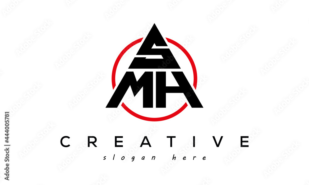 SMH triangle letter logo with circle Stock Vector | Adobe Stock