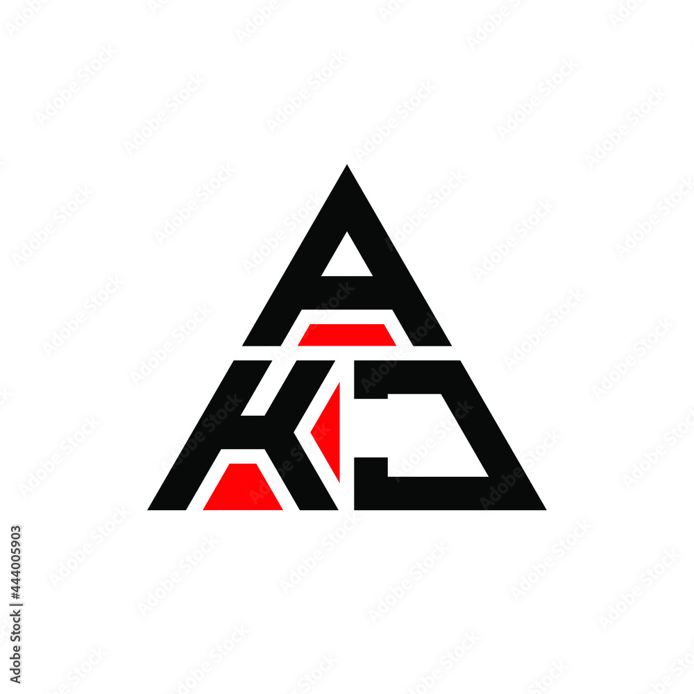 AKJ triangle letter logo design with triangle shape. AKJ triangle logo ...