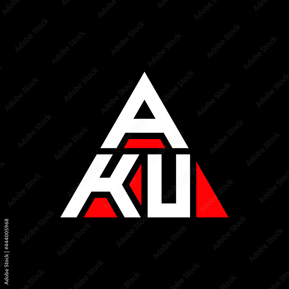 AKU triangle letter logo design with triangle shape. AKU triangle logo ...