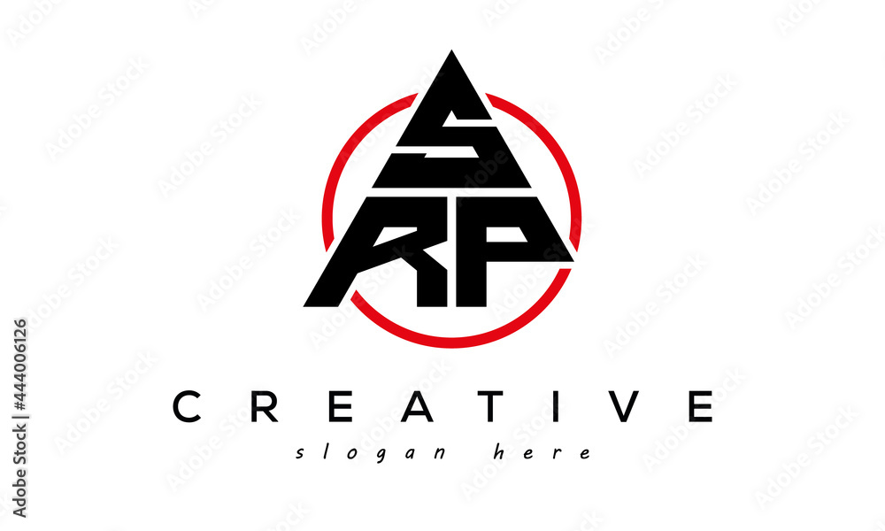 SRP triangle letter logo with circle Stock Vector | Adobe Stock