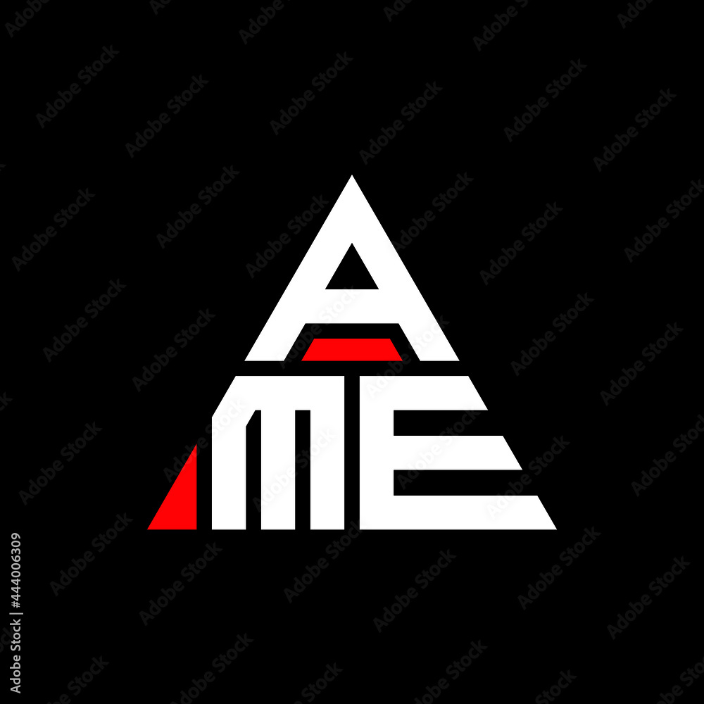 AME triangle letter logo design with triangle shape. AME triangle logo ...