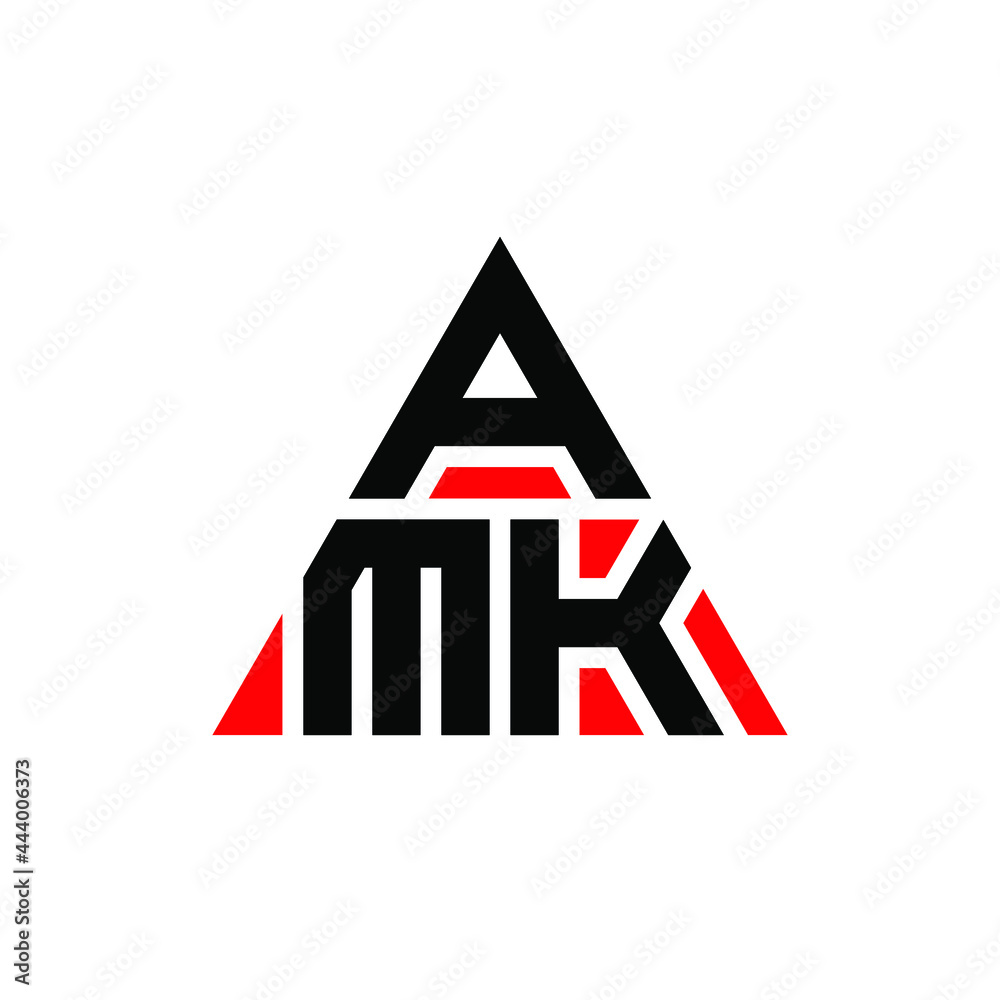 AMK triangle letter logo design with triangle shape. AMK triangle logo ...