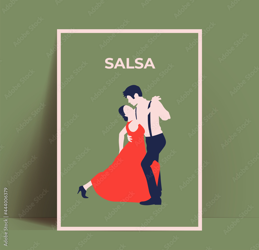 Salsa dance poster or flyer or Latin American dances party promotion ...